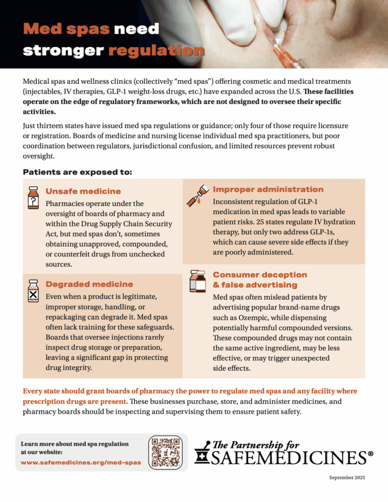 Med spas need stronger regulation – Partnership for Safe Medicines